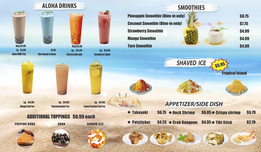 Menu at Aloha Express pub & bar, Visalia