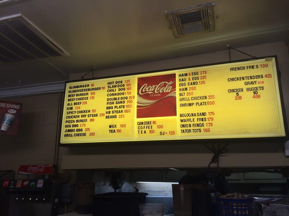 Menu at White Trolley Cafe, Corinth, US-72