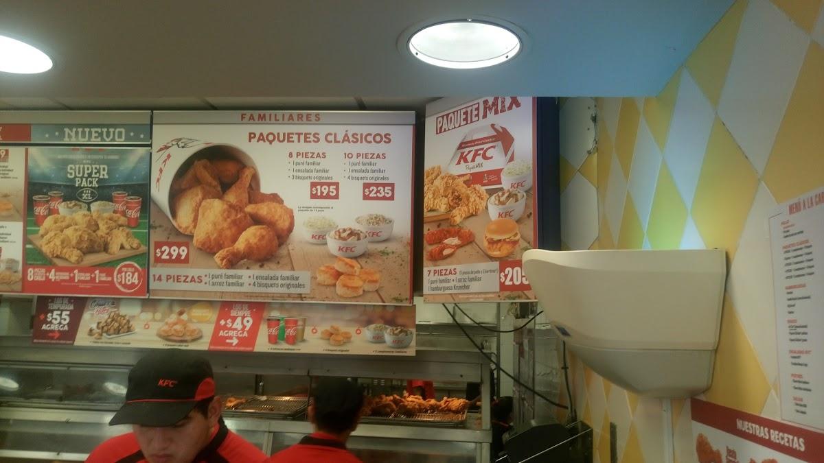 Menu at KFC restaurant, Mexico, Calz. del Hueso 806