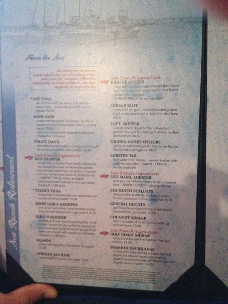 Menu at Sea Ranch Restaurant, South Padre Island, 33330 State Park Rd ...