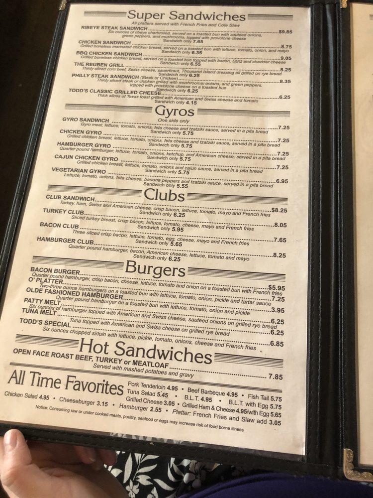Menu at Todds Mountain View Restaurant, Lancaster