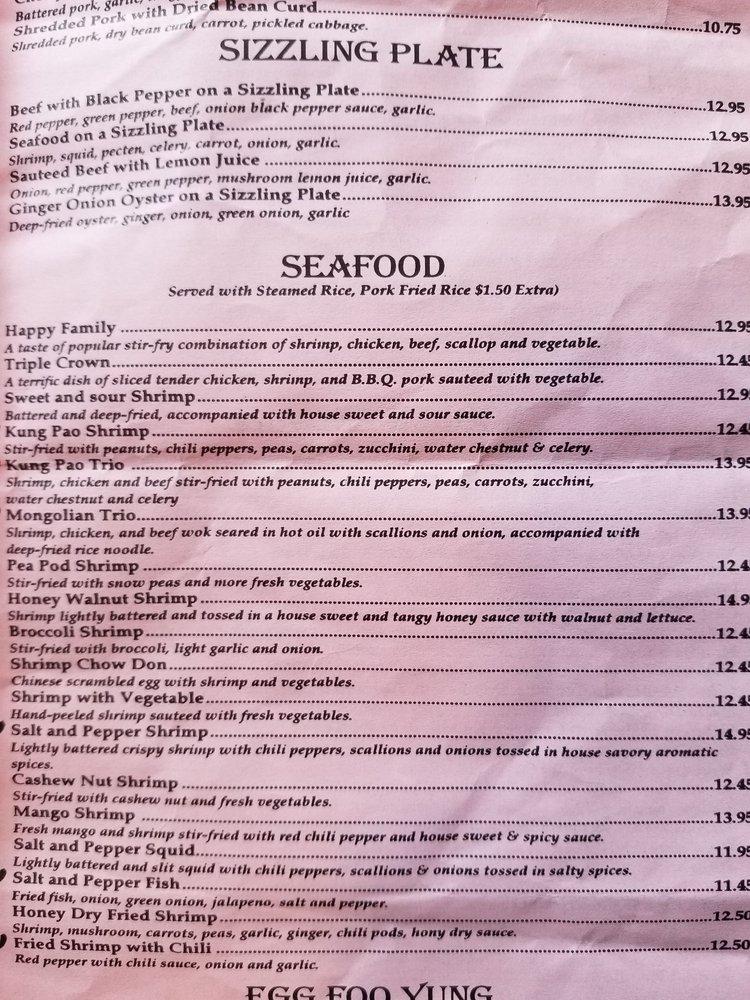 Menu at Chef Zhao restaurant, Portland