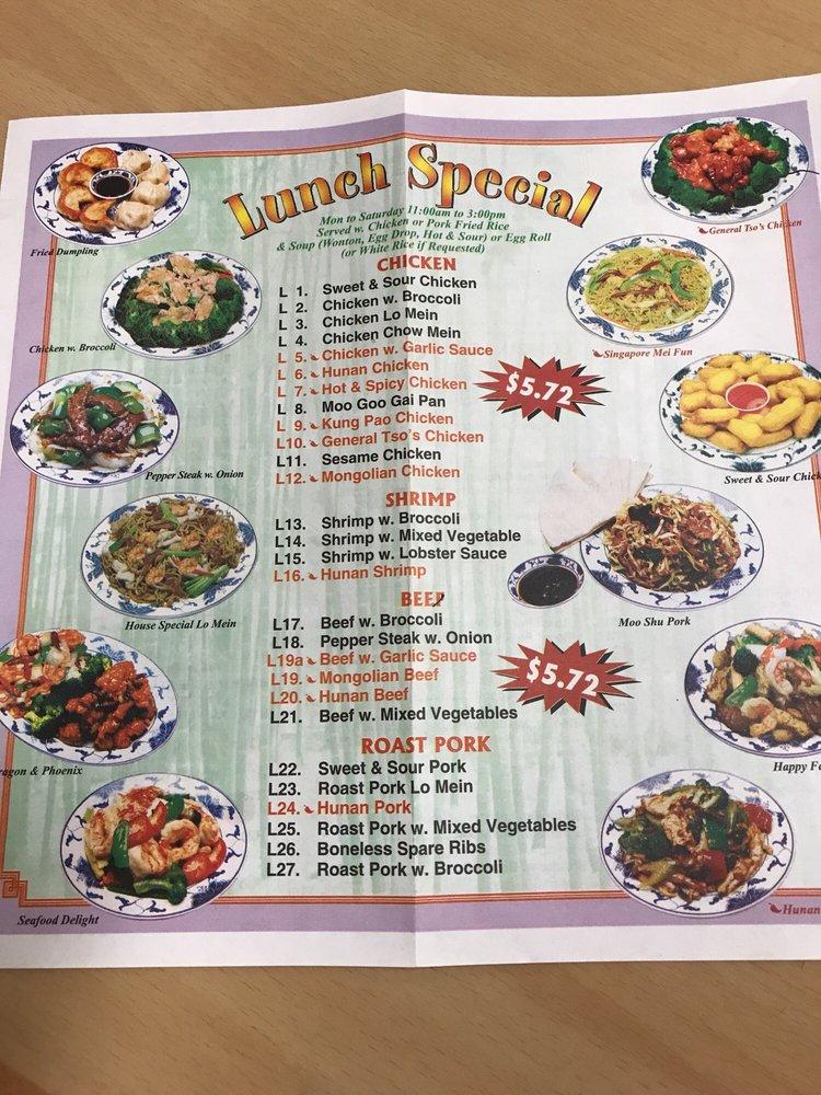 Menu at Lin China restaurant, Columbus