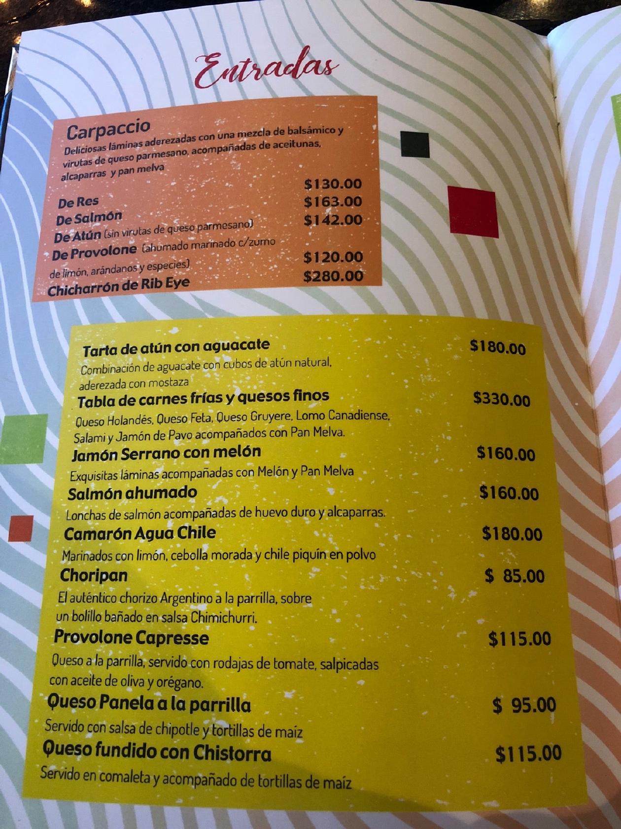 Carta del restaurante Tango Uno Tampico, Tampico, Av. Miguel Hidalgo 4410