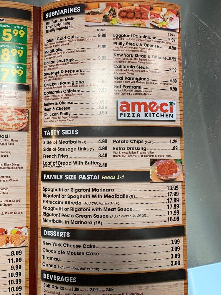 Menu at Ameci Pizza Kitchen pizzeria, Palmdale