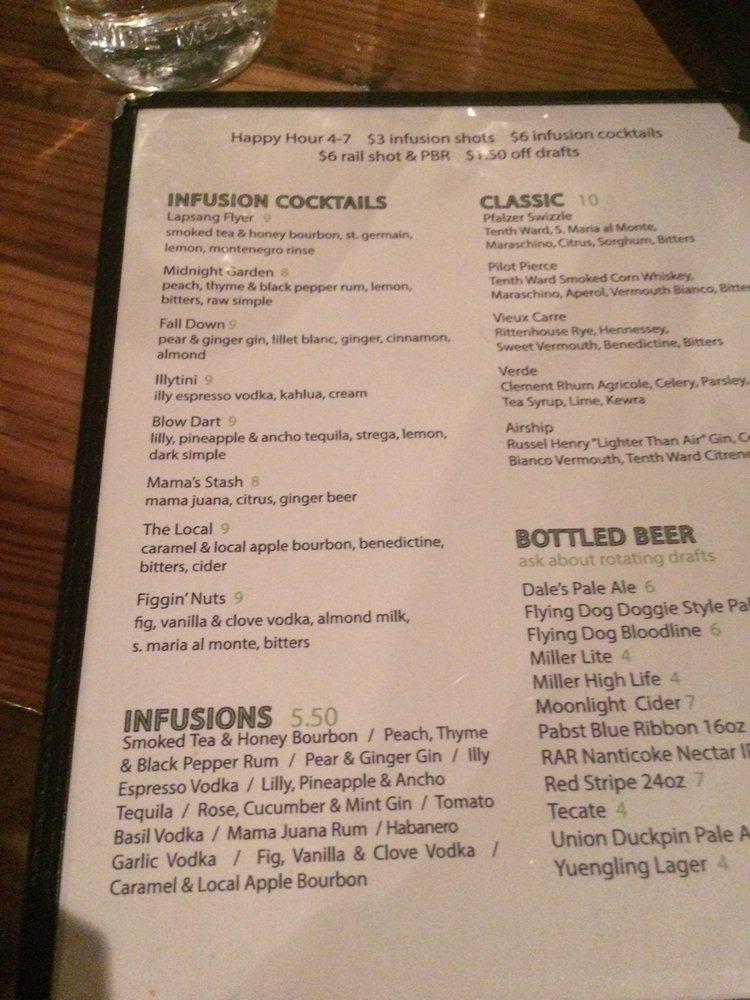 Menu at Cafe Nola, Frederick