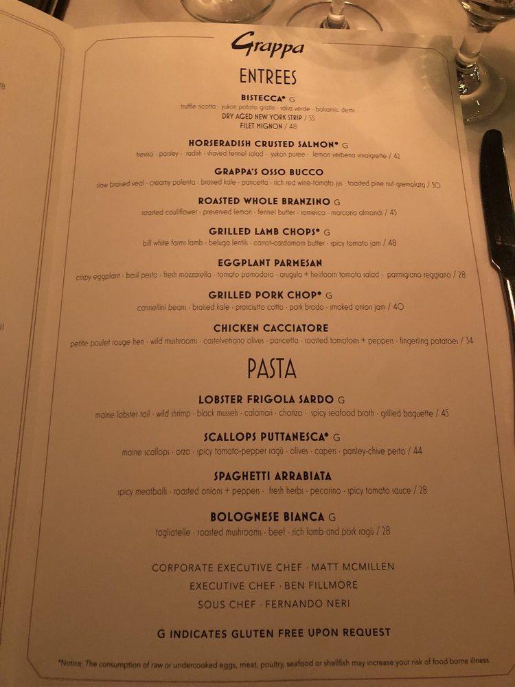 Menu at Grappa pub & bar, Park City, 151 Main St