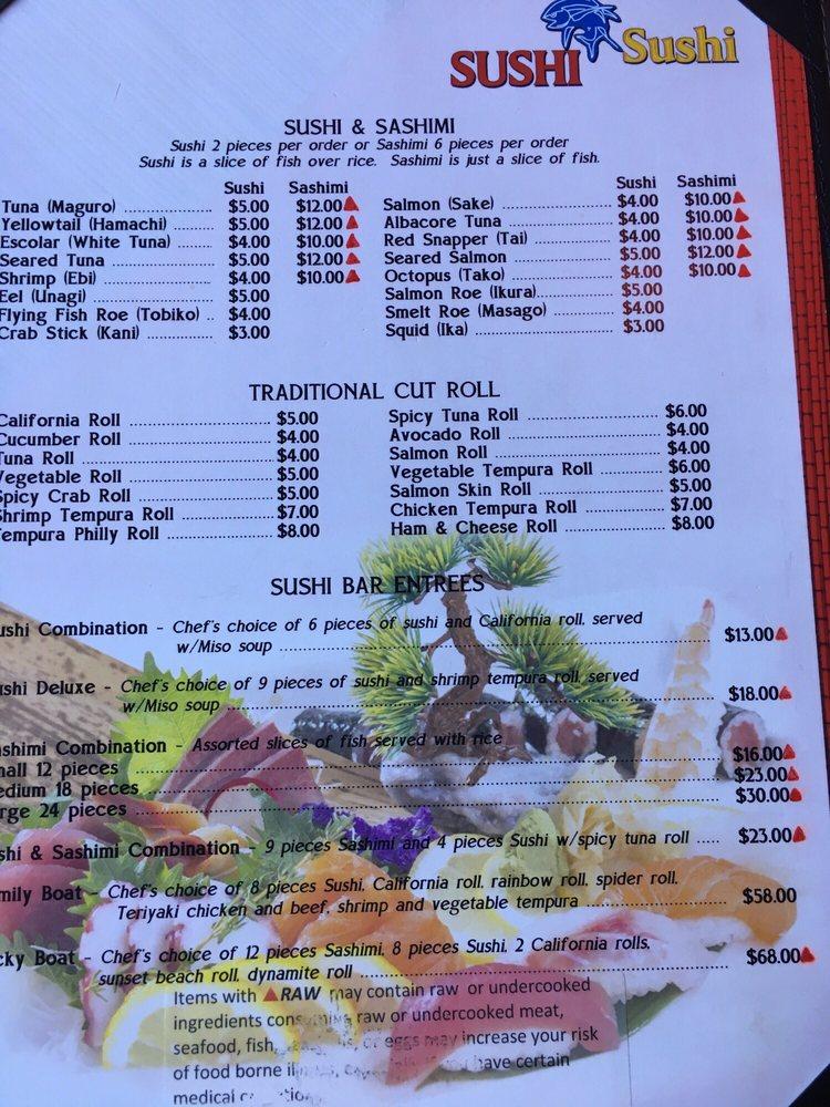 Menu at Sushi Sushi restaurant, Nampa