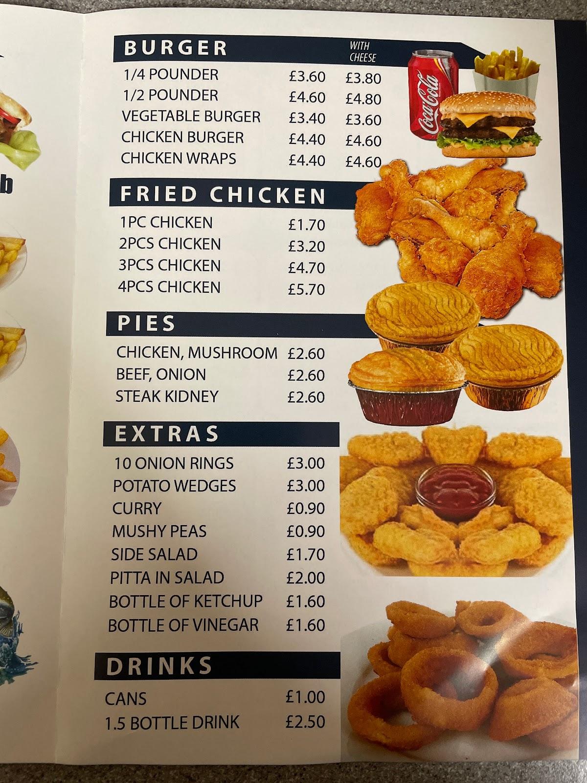 Menu at Trawlers Catch Best Kebab restaurant, Brandon