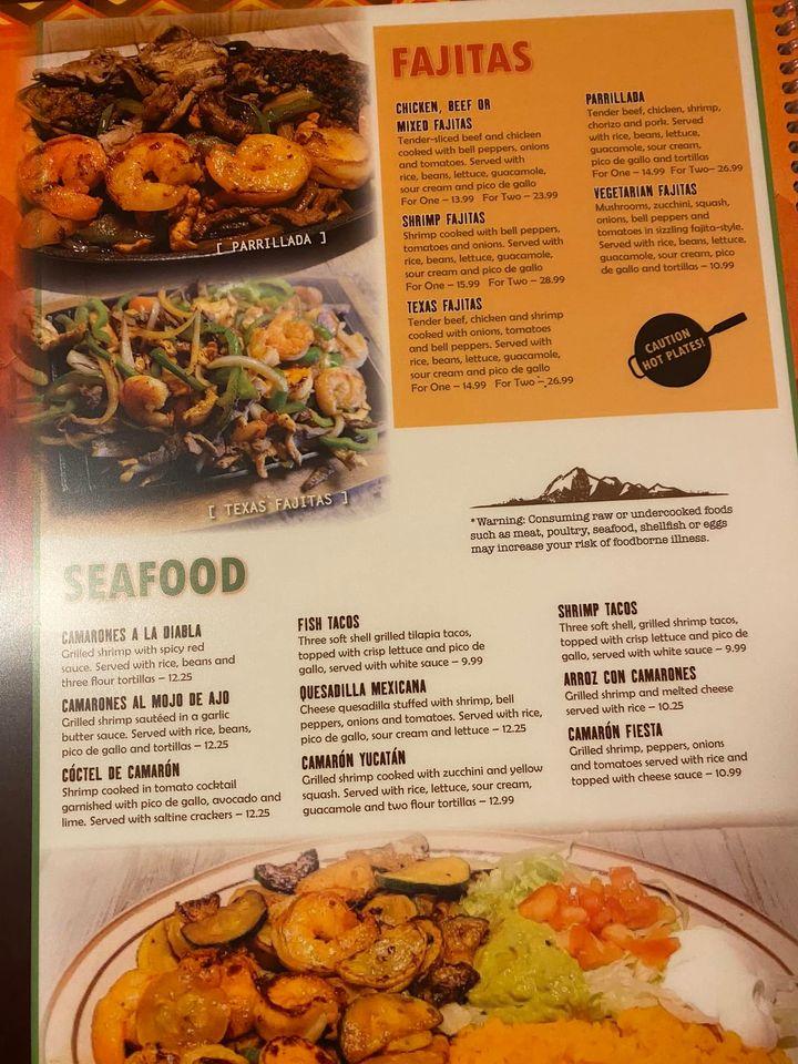 Menu at La Barranca Méxican Grill, Pearisburg