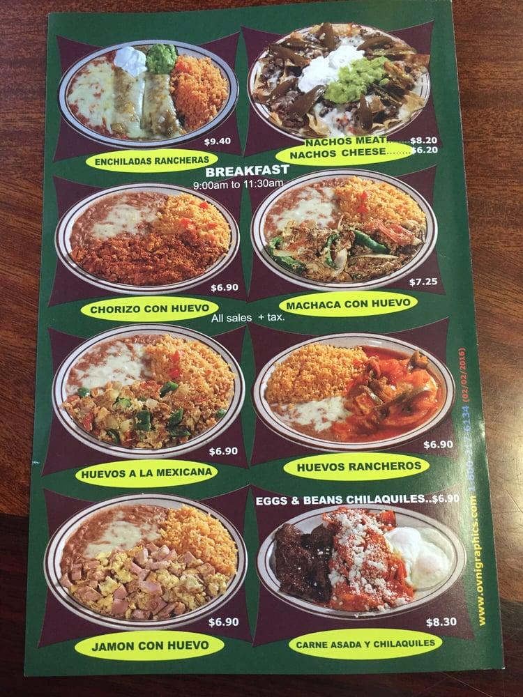 Carta del restaurante Tacos Don Nacho, Oklahoma City