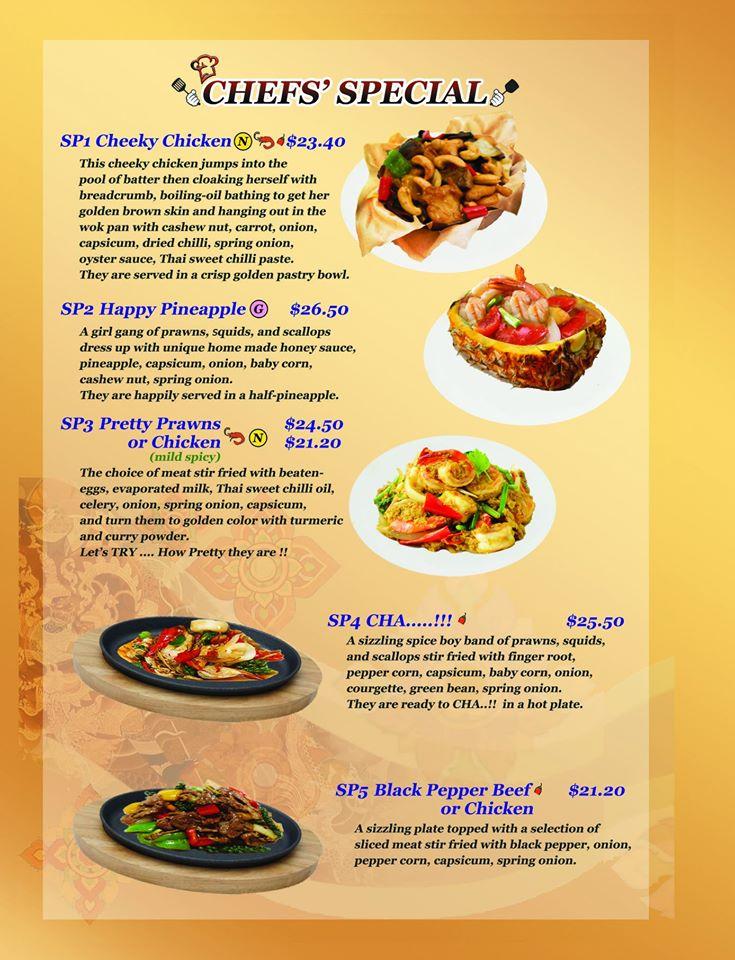Menu at Tasty Tiny Thai Restaurant, Auckland