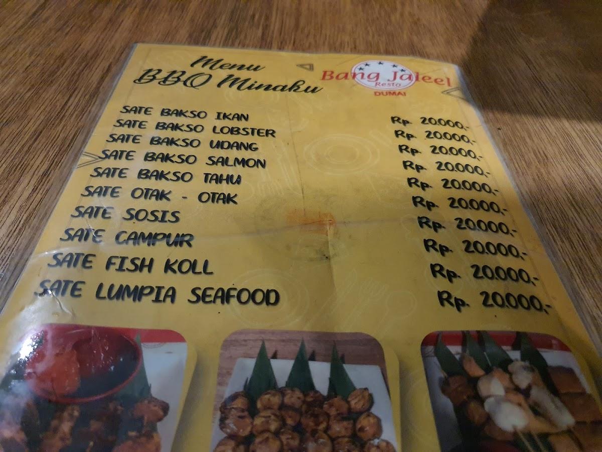 Menu at Bang Jaleel Resto restaurant, Dumai