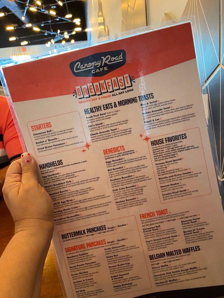 Menu at Canopy Road Cafe Fishhawk, Lithia