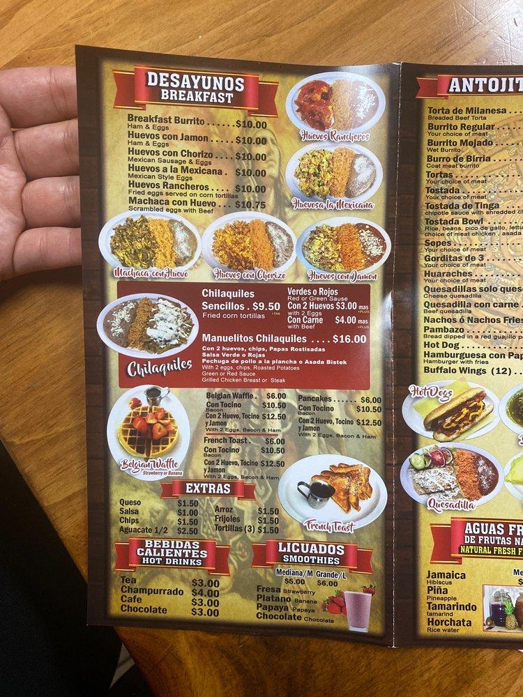 Menu at Manuelito's Mexican Restaurant, Los Angeles