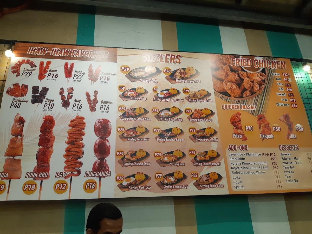 Menu at ROJET'z BBQ Station, Lucena