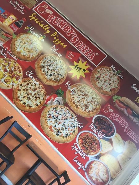 Menu at Tumby's Pizza pizzeria, Gardena