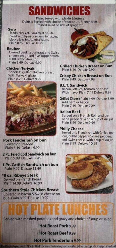Menu at Vienna Diner restaurant, Vienna