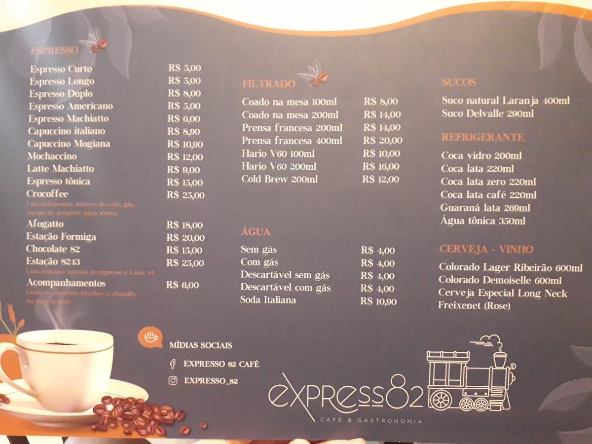 Menu em Expresso 82 • Café & Gastronomia, Ribeirão Preto