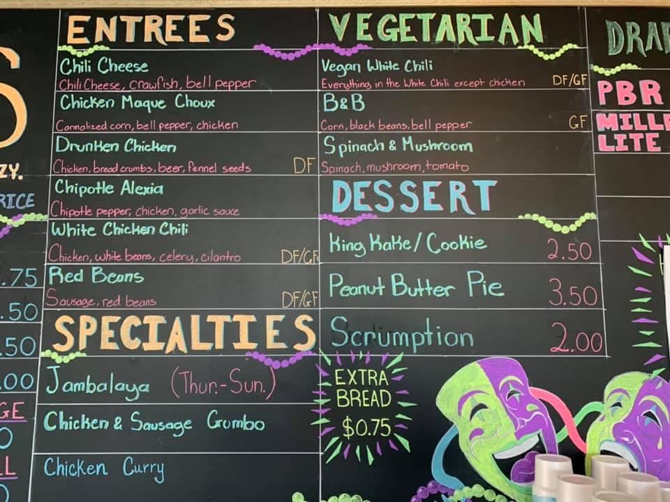 Menu at Yats restaurant, Muncie