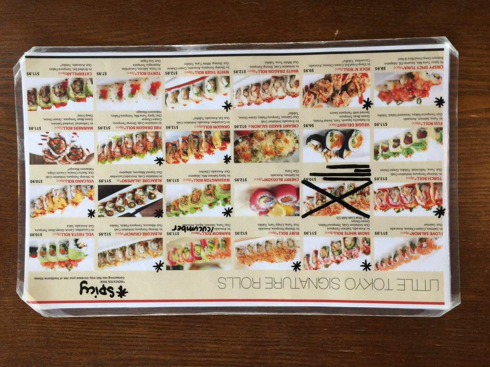 Menu at Little Tokyo Restaurant, Bellingham