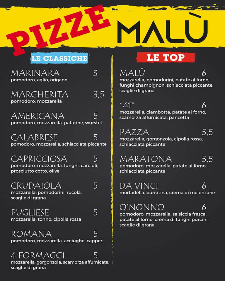 Menu da MALÙ Pizzeria-Rosticceria, Lagonegro