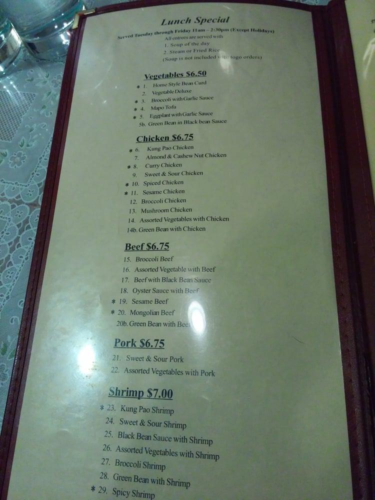 Menu at Thien Hong Restaurant, Portland