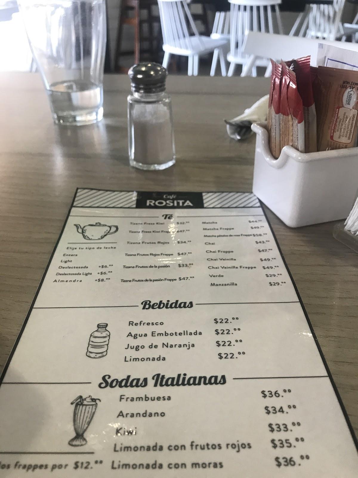 Carta de Café Rosita, Ciudad Victoria, Plaza Forum