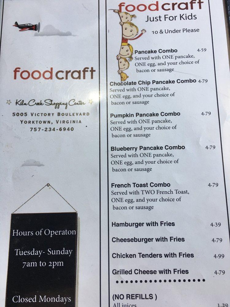 Menu at Food Craft restaurant, Newport News