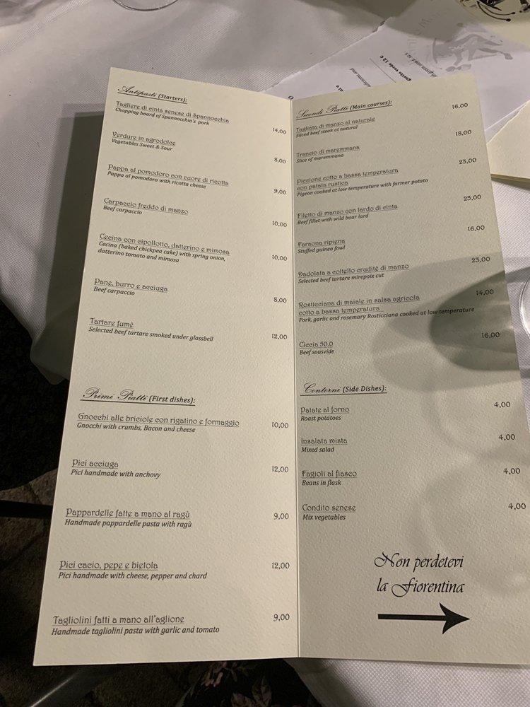 Menu da Ristorante "Il Grillo Moro", Sovicille, Strada dell'Aeroporto 3 ...