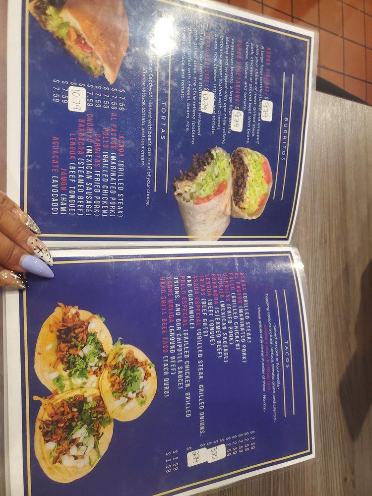 Menu at Los Charros restaurant, East Moline