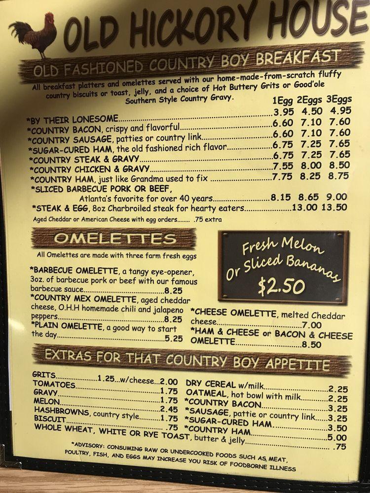 Menu at Old Hickory House BBQ, Tucker, Northlake Pkwy