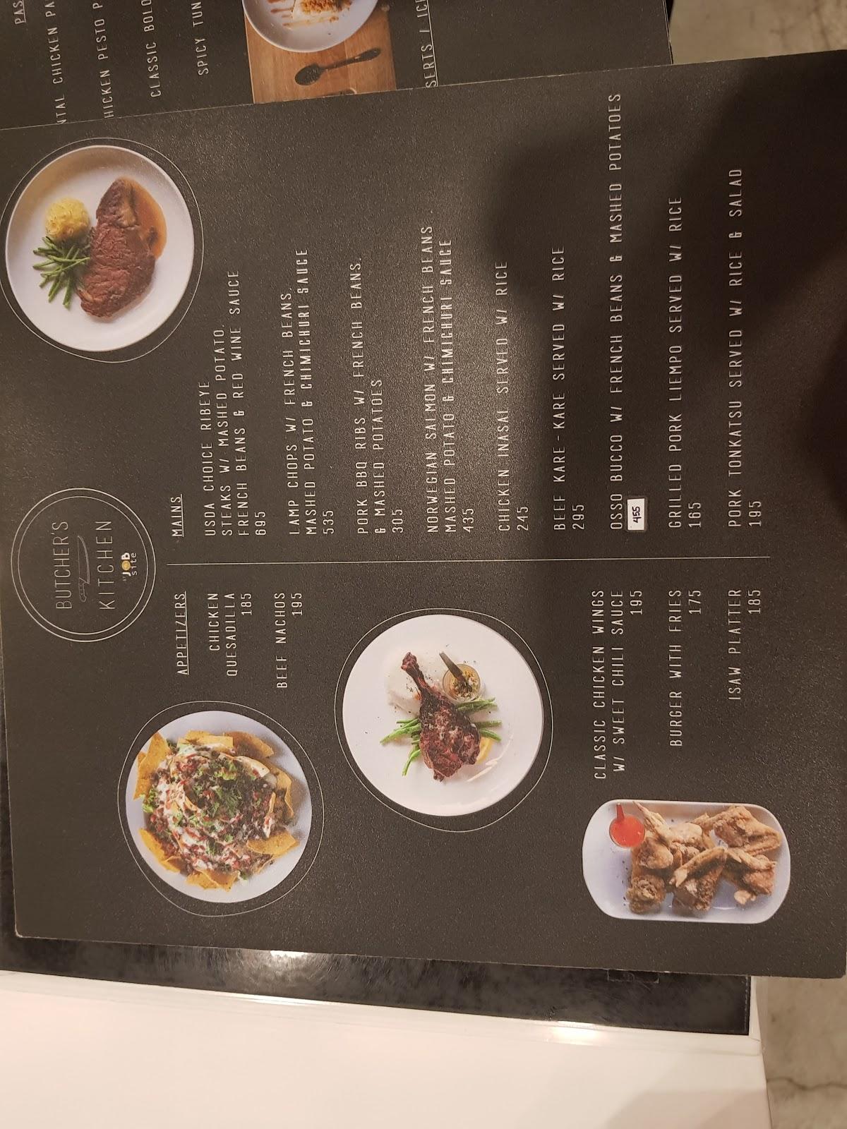Menu at Butcher's Kitchen restaurant, Quezon City
