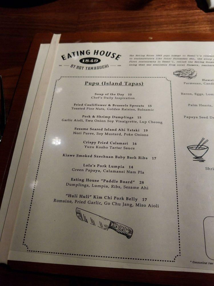 Menu at Eating House 1849 Waikiki - International Market Place ...