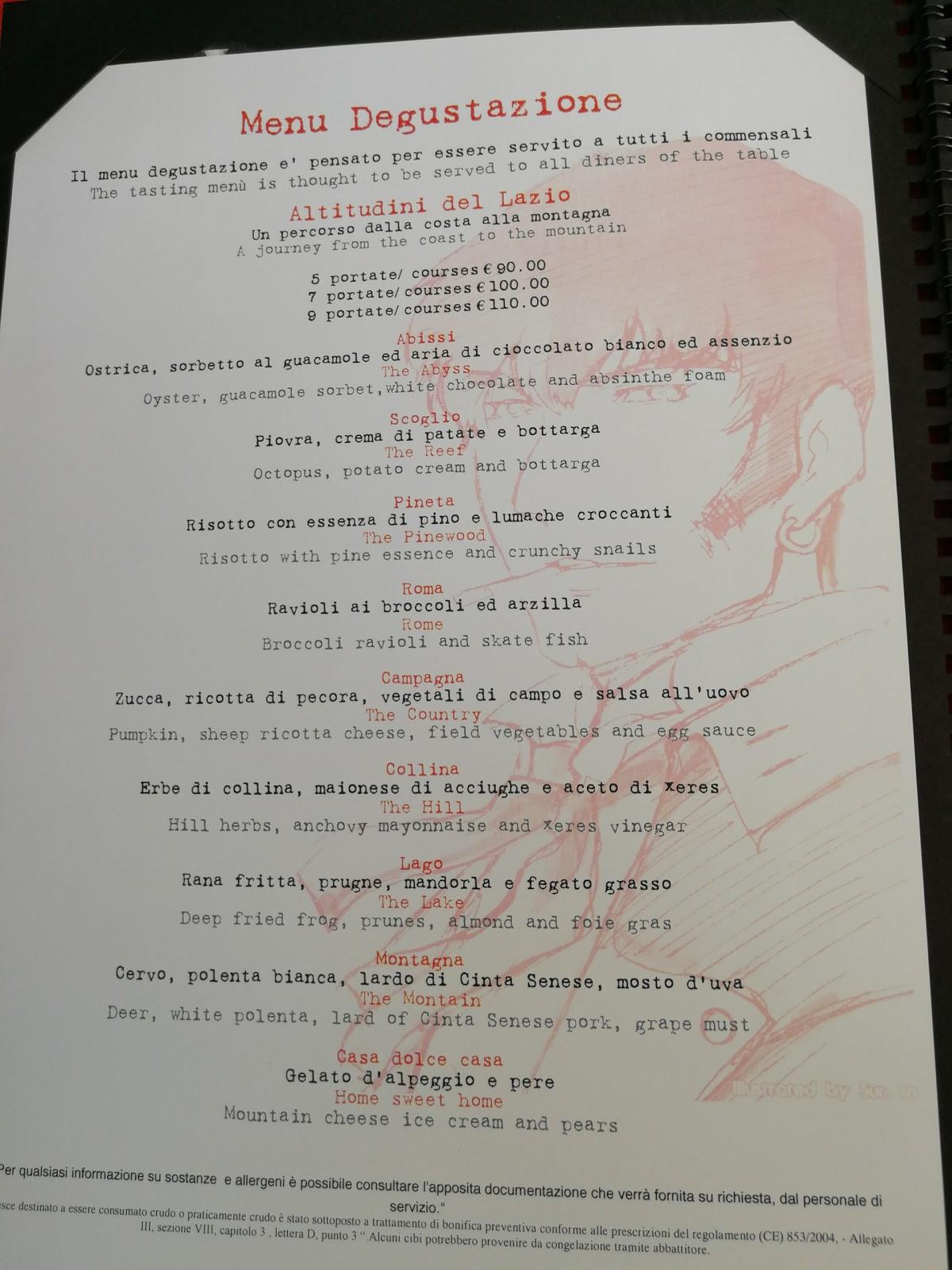 Menu at Ristorante The Flair, Rome, P.za Barberini