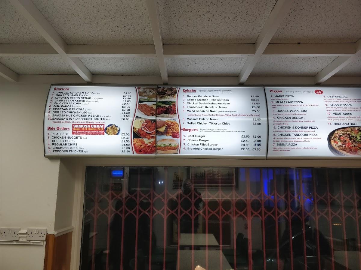 Menu at Samosa Hut fast food, Nelson