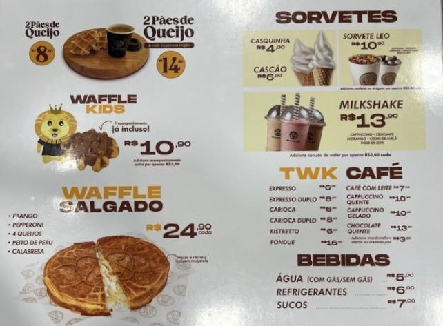 Menu at The Waffle King - Uberlândia restaurant, Uberlândia