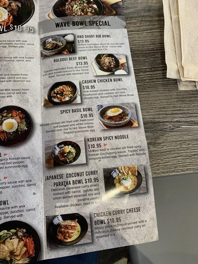 Menu at Wave Bowl BBBop restaurant, Plano