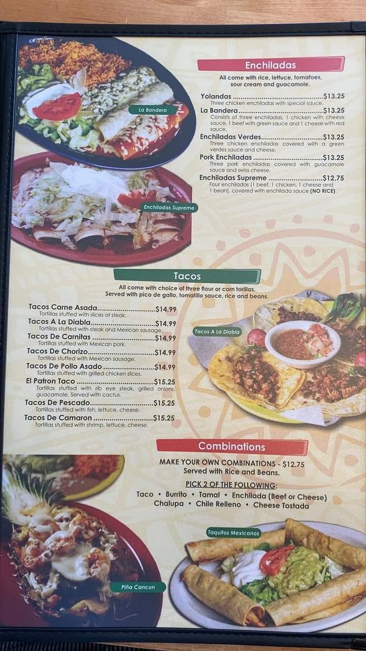 Menu at El Rancho Viejo restaurant, Bremen