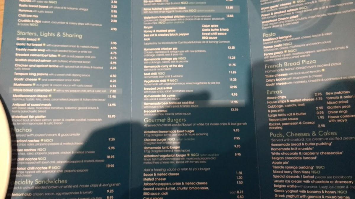 Menu at Waterfront Café Bar Bistro, Wallingford