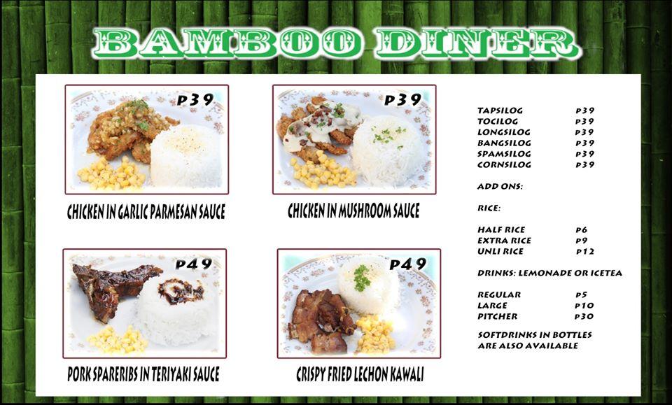 Menu at Bamboo Diner Caloocan restaurant, Caloocan