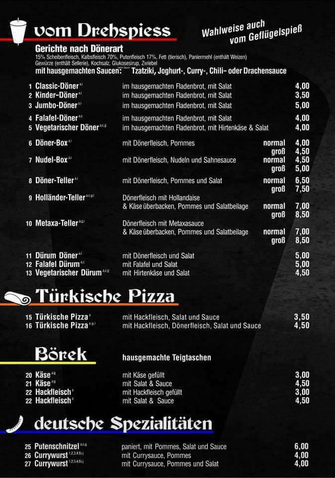 Speisekarte von Batman Grill House pizza, Rendsburg