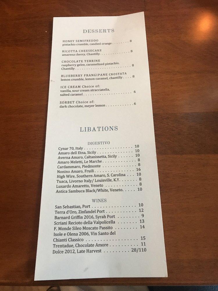 Menu at IL Lusso steakhouse, Tallahassee