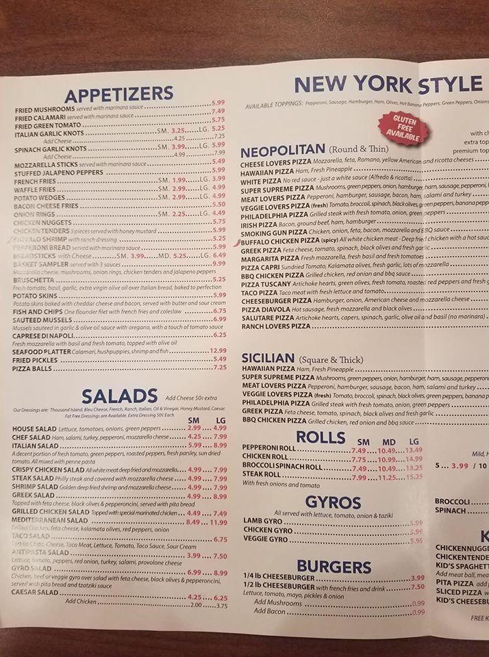 Menu at Italian Garden restaurant, Galax