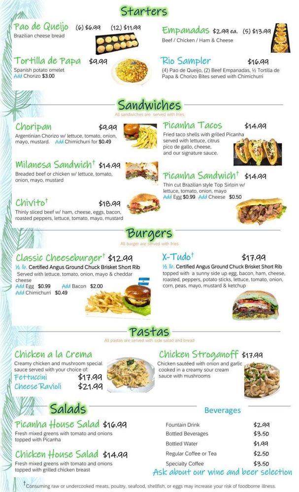 Menu at Rio Steakhouse, Port St. Lucie