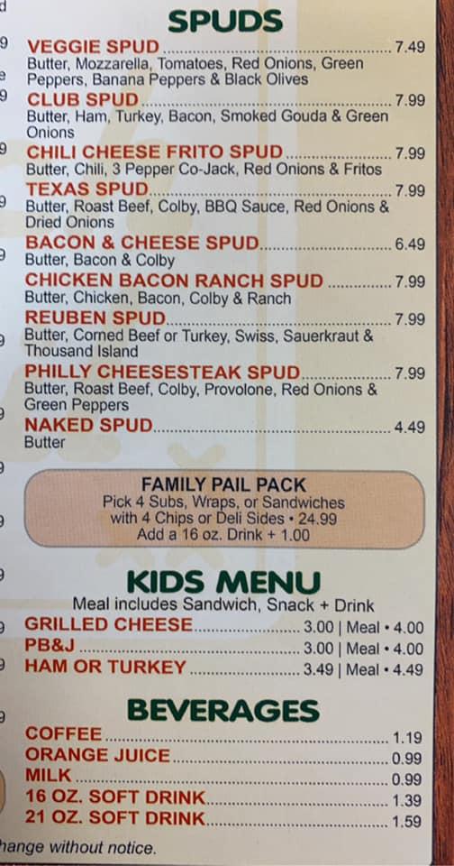 Menu at The Lunch Pail restaurant, Fremont, 14 W Main St