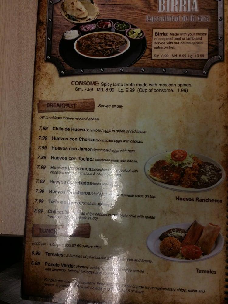 Menu at Birrieria Diaz restaurant, Bethany