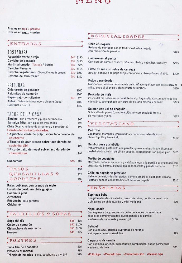 Menu at Encanto Cantina restaurant, Tulum