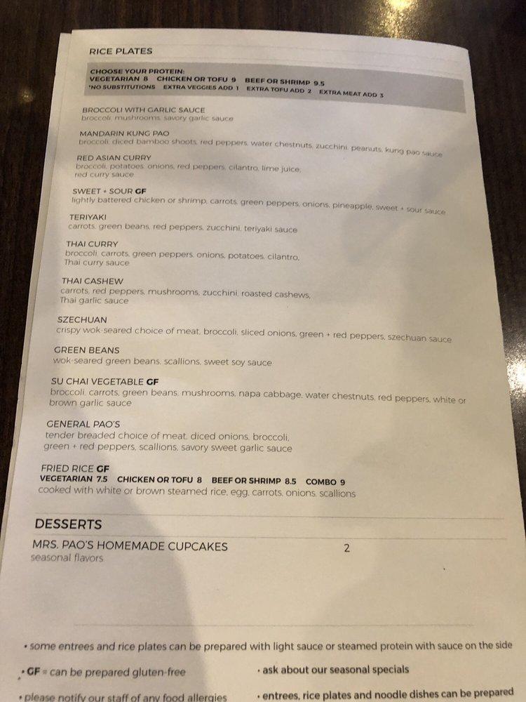 Menu at Mosa Asian Bistro restaurant, Memphis, 850 S White Station Rd