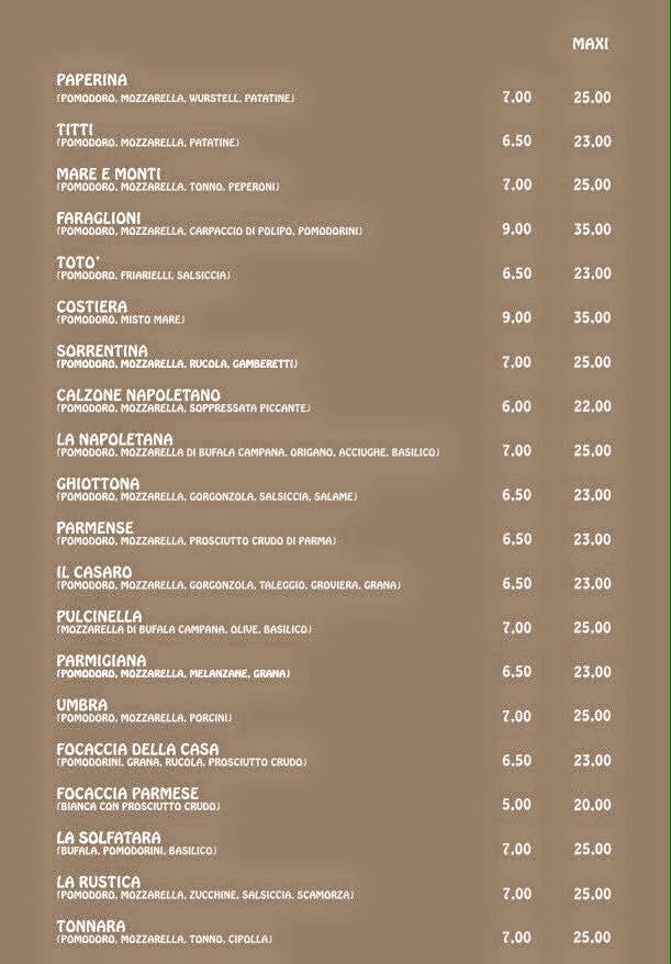 Menu at Pizzeria d'asporto Mr Panuozzo, Monza